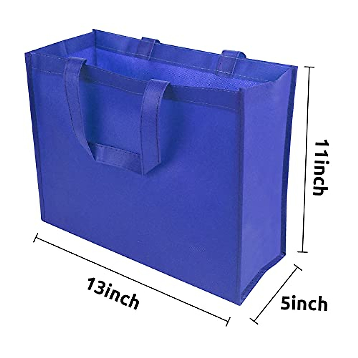 Shindel 12PCS Reusable Shopping Bags, Colorful Canvas Tote Bags, Non-Woven Bag, 13 x 11 inch