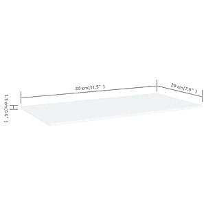 WIFESE Floating Shelves 4 pcs 31.5"x7.9" Simplistic Bookshelf Board Living Room Wall Shelves Bedroom Wall Storage Floating Bathroom Shelving White Quality Engineered Wood