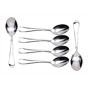 Mini Skater 6 Pcs Stainless Steel Spoons 5.5 Inch Small Mirror Polishing Tea Dessert Coffee Soup Dinner Spoon for Toddlers Students