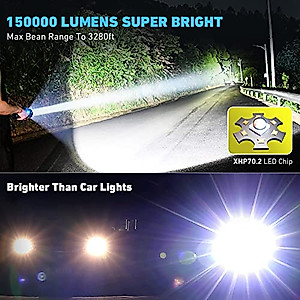 Cinlinso Flashlights High Lumens Rechargeable, 990,000 Lumens Super Bright Led Flashlight, 7 Modes with COB Light, IPX6 Waterproof, Handheld Powerful Flash Light for Hu∩ting, Camping, Emerge∩cies