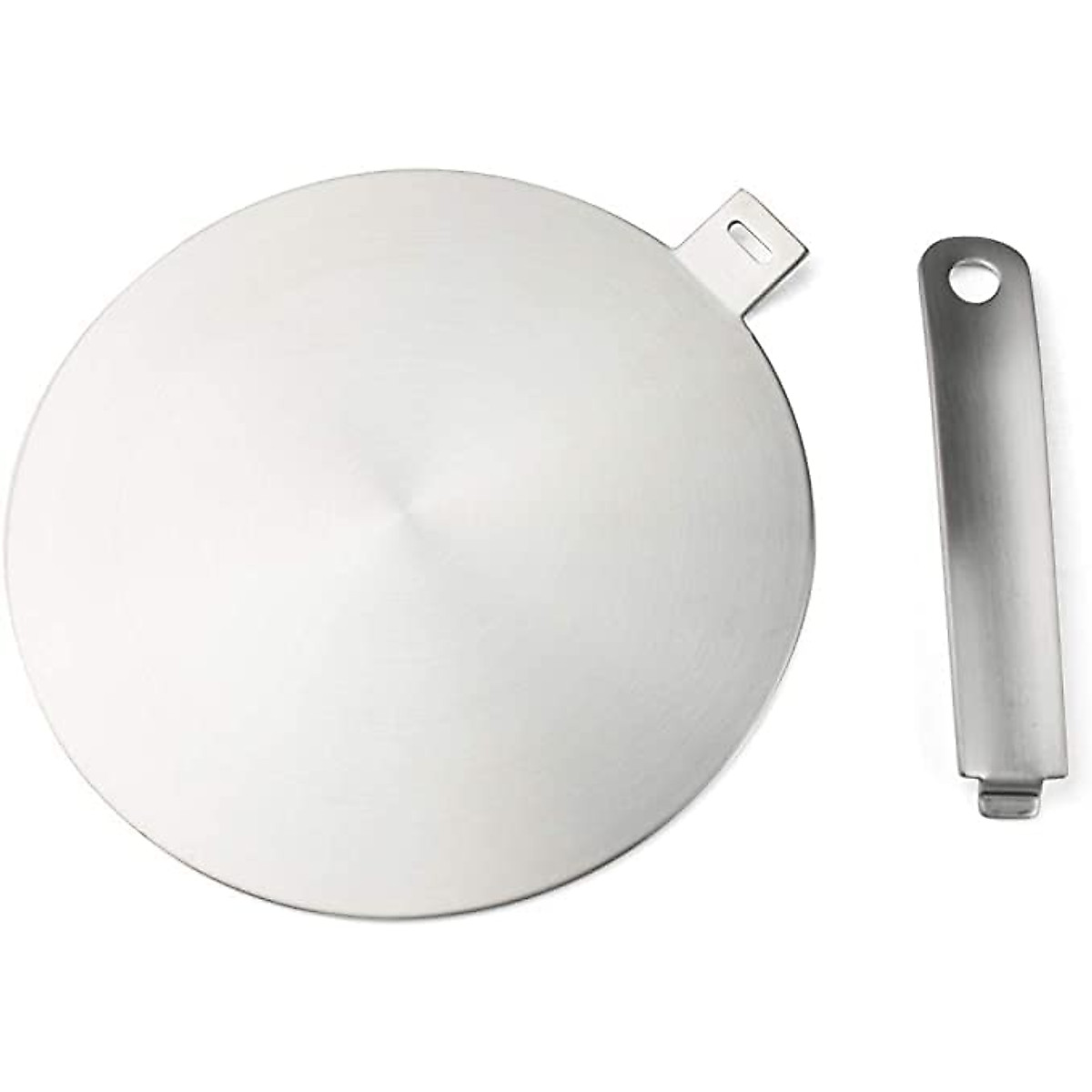 2020 Newest Heat Diffuser Stainless Steel Induction Adapter Plate Removable Handle Coffee Milk Cookware Induction Hob Heat Cooking Diffuser for Electric Stove 5.5inch