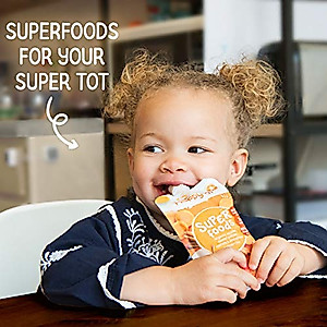 HAPPYTOT Organics Super Foods Stage 4, Apples, Sweet Potatoes, Carrots & Cinnamon + Super Chia, 4.22 Ounce Pouch (Pack of 16)