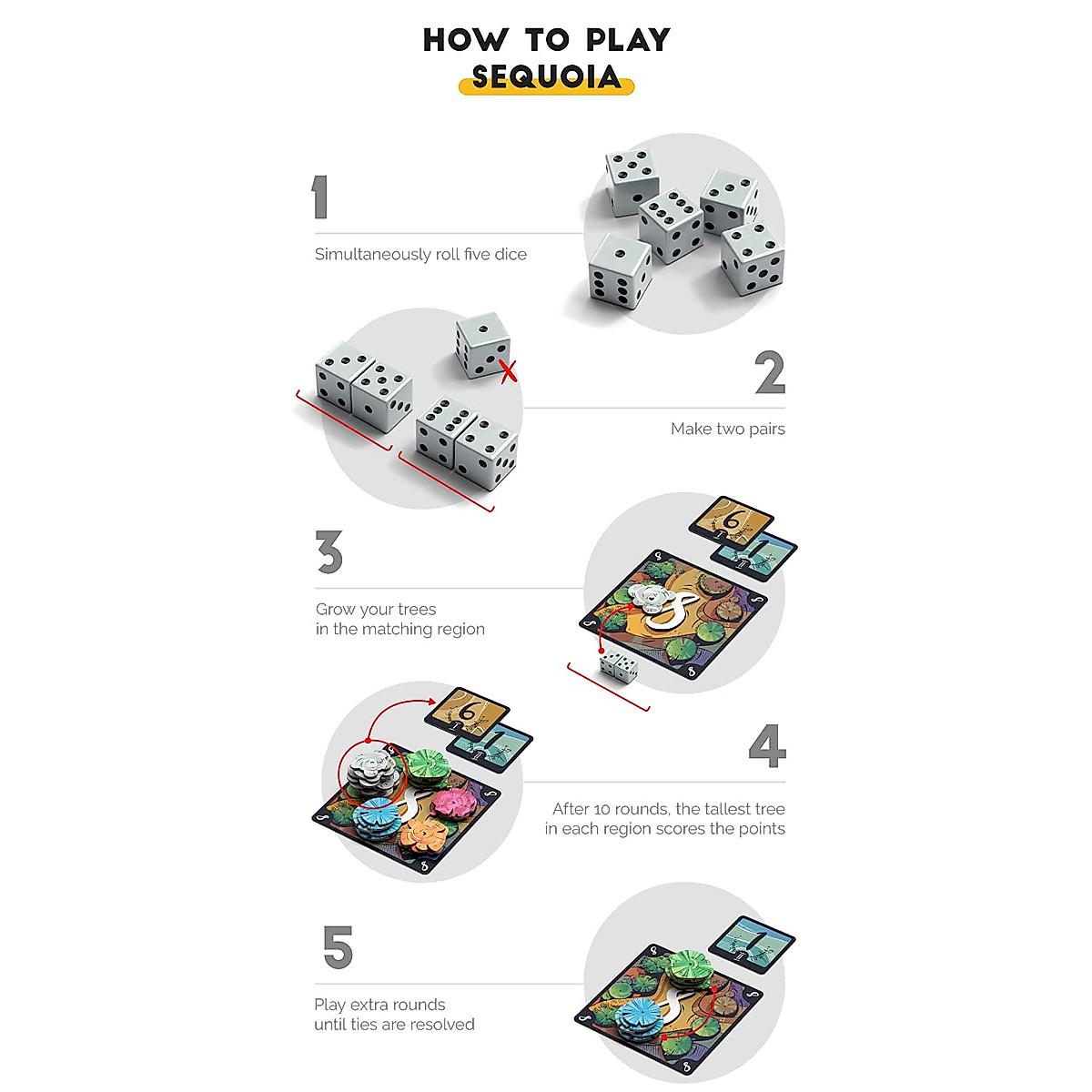 Sequoia - Board Game - 2 to 5 Players - 10 Minute Play Time