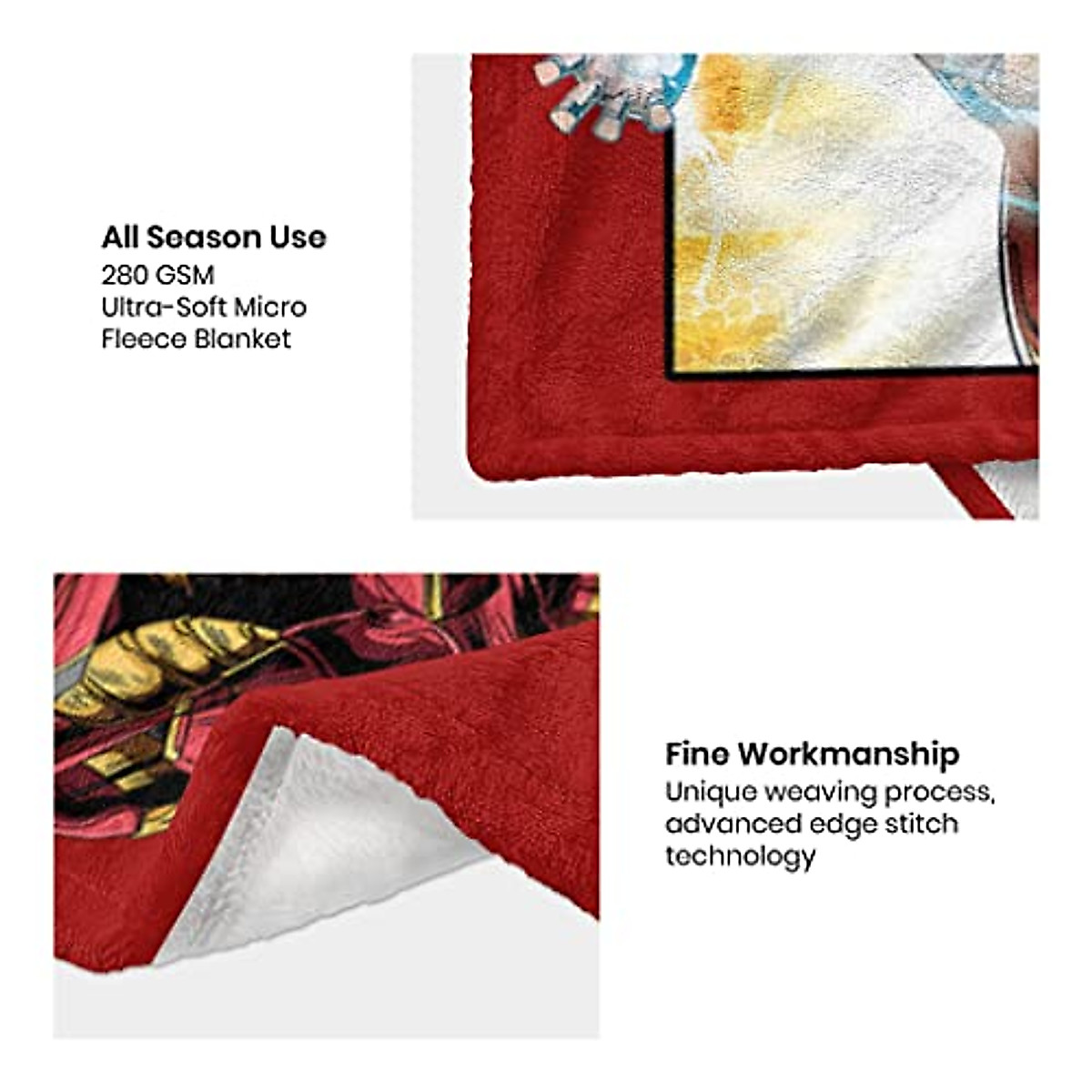 Super Hero Throw Blanket Soft Flannel Cartoon Blanket All Season Warm Bedding for Sofa Chair Decorations 60"x50"