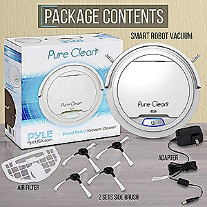 PUCRC26B.9 Automatic Robot Vacuum Cleaner - Robotic Auto Home Cleaning for Clean Carpet Hardwood Floor - Bot Self Detects Stairs - Air Filter Pet Hair Allergies Friendly - Pure Clean
