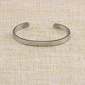 JoycuFF Blank Cuff Bracelet Stainless Steel Jewelry Minimalist Simple Open Bangle Silver