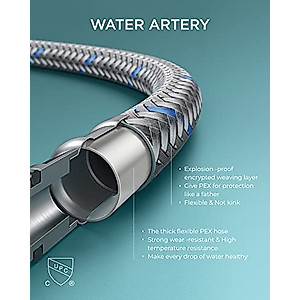 FORIOUS Matte Black Bathroom Faucet 3 Hole, 8 Inch Widespread Bathroom Faucet Black with Metal Pop-up Drain Assembly, Two Handle Vanity Faucet with cUPC Supply Lines, 8" Black Bathroom Faucet