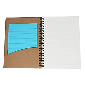 Notepads with Kraft Paper Covers (5 x 7 with Inside Flap Pocket 3-Pack, 60 sheets per notepad)