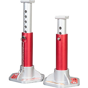 BIG RED T43004 Torin Aluminum Jack Stands with Locking Support Pins: 3 Ton (6,000 lb) Capacity, Red/Silver, 1 Pair