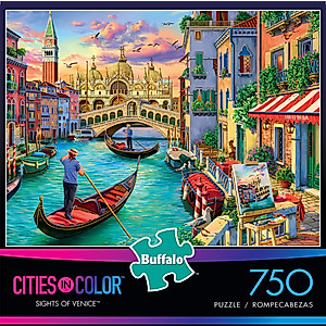 Buffalo Games - Sights of Venice - 750 Piece Jigsaw Puzzle, Blue