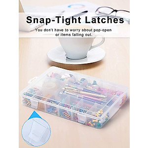 2Pack 18 Grids Craft Organizers and Storage Bead Organizer Tackle Box Organizer with Adjustable Divider, Plastic, Clear