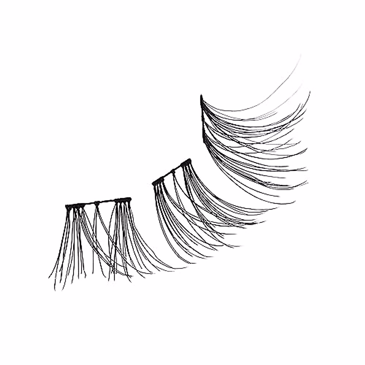 KISS Falscara Multipack False Eyelashes, Lash Clusters, Natural Wispy Wisps', 10mm-12mm-14mm, Includes 24 Assorted Lengths Wisps, Contact Lens Friendly, Easy to Apply, Reusable Strip Lashes