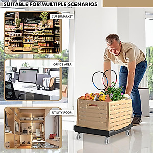 Chinco Star Moving Dolly with Collapsible Storage Bins, 25x18 Inches Furniture Movers Dollys, 330 Lbs Capacity Heavy Duty Platform Dolly 4 Wheels Rectangle Multifunctional Mover Carrier