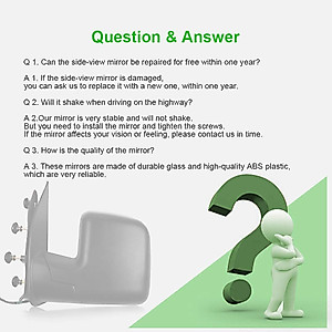 SCITOO Left Mirror fit 2003-2013 for Ford E-150 E-250 2004-2013 for Ford E-350 E-450 Super Duty Econoline Van with Power Adjustment Manual Folding Non-Heated Driver Side Mirror