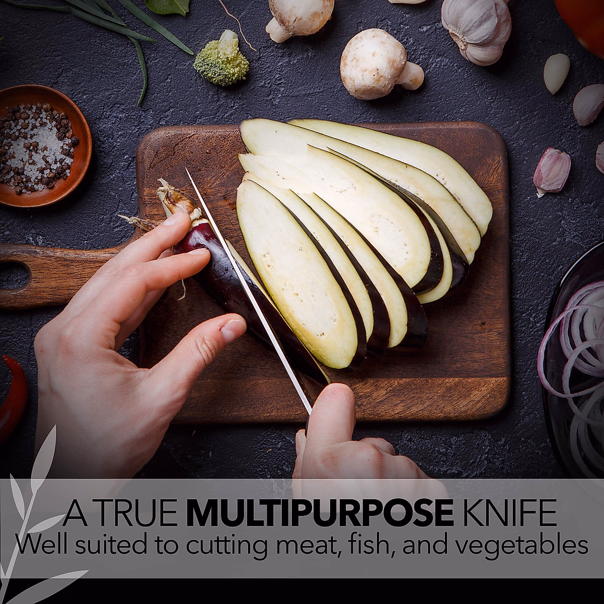 JCK Original Kagayaki Japanese Chef’s Knife, KGR-2 Professional Santoku Knife, Traditional Hammer Forged R-2 Damascus Steel with Ergonomic Linen Micarta Handle, 6.8 inch