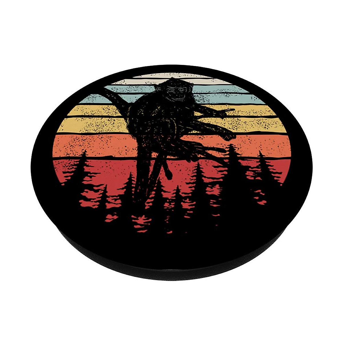 Vintage Retro Crab Eating Macaque Long Tailed Macaque PopSockets PopGrip: Swappable Grip for Phones & Tablets