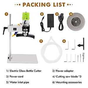 Glass Bottle Cutter, Electric Bottle Cutting Machine，6000R/Min Electric DIY Bottle Cutter Machine Wine Bottle Cutting Tool Kit for Various Wine Bottles, DIY Creative Crafts Decoration