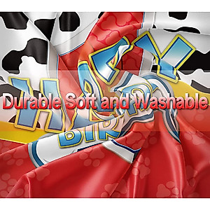 Yriujul 84x60inch Red Dog Paw Birthday Backdrop for Boy Girls Party Decorations Photography Background Photo Banner Booth Props