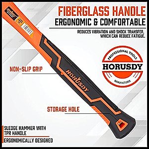 HORUSDY 16 oz Rubber Mallet Hammer, Fiberglass Rubber Mallet Handle (16oz Rubber Mallet)