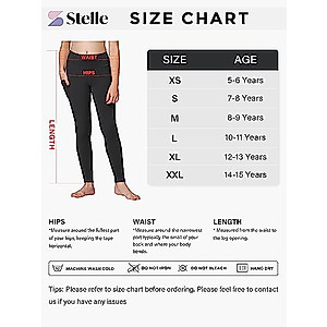 Stelle Girls Athletic Active Dance Tight Legging Pants with Pockets for Running Yoga Workout (Black (2 Side Pocket), 8-9 Years)