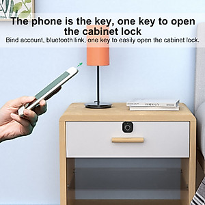 Bluetooth Fingerprint Cabinet Lock, Smart Biometric Cabinet Lock, Keyless Hidden File Drawer Wardrobe Lock, Child Safety Electric Fingerprint Lock, DIY Wooden Furniture Privacy Lock (Plastic)