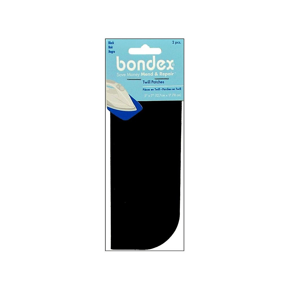 Bondex Iron-On Patches 5"X7" 2/Pkg-Black