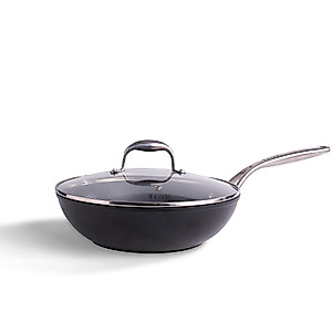 frök All-In-One Non-Stick Fry Pan Meets Wok with Lid, 11-Inch, Black & Silver