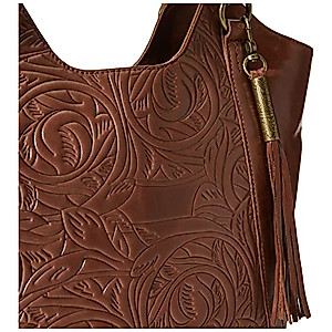 The Sak womens Women s Sierra Leather Shopper, Teak Leaf Embossed, One Size US