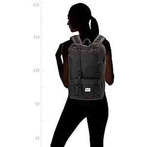 Herschel Little America Laptop Backpack, Black Crosshatch/Black Rubber, Mid-Volume 17.0L