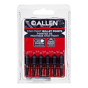 Allen Company Stay-Tight Archery Bullet Points for Target Practice (Pack of 6), 9/32", 100 grain