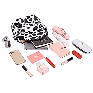 Girls Mini Backpack, Small Backpacks Purse for Women Teens Kids School Travel (Cow Print)