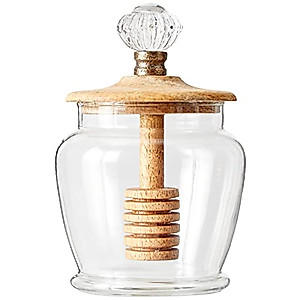 Mud Pie Glass Honey Jar, 5" x 3 1/4" dia, 1100 Milliliters, Clear