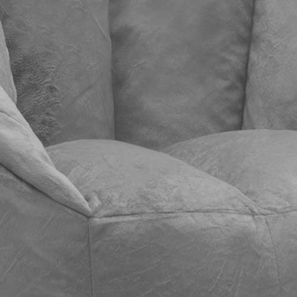 Big Joe Milano Bean Bag Chair, Gray Plush, Soft Polyester, 2.5 feet