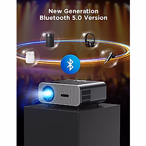 Native 1080P Projector 4K Support, 5G WiFi Bluetooth Portable Projector with Tripod, 11000L Movie Projector, 300" Display Home Projector Compatible with HDMI/TV Stick/iOS/Android/PS5