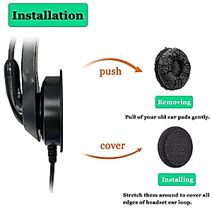 Ear Cushions for Plantronics Headset Ear Pads Replacement Foam Earpads Designed for Plantronics HW251N HW261N HW510 HW520 Blackwire C320 3210 3220 3320 Jabra PRO 920 Biz 2300 GN2000 Headphone (4 Pack)