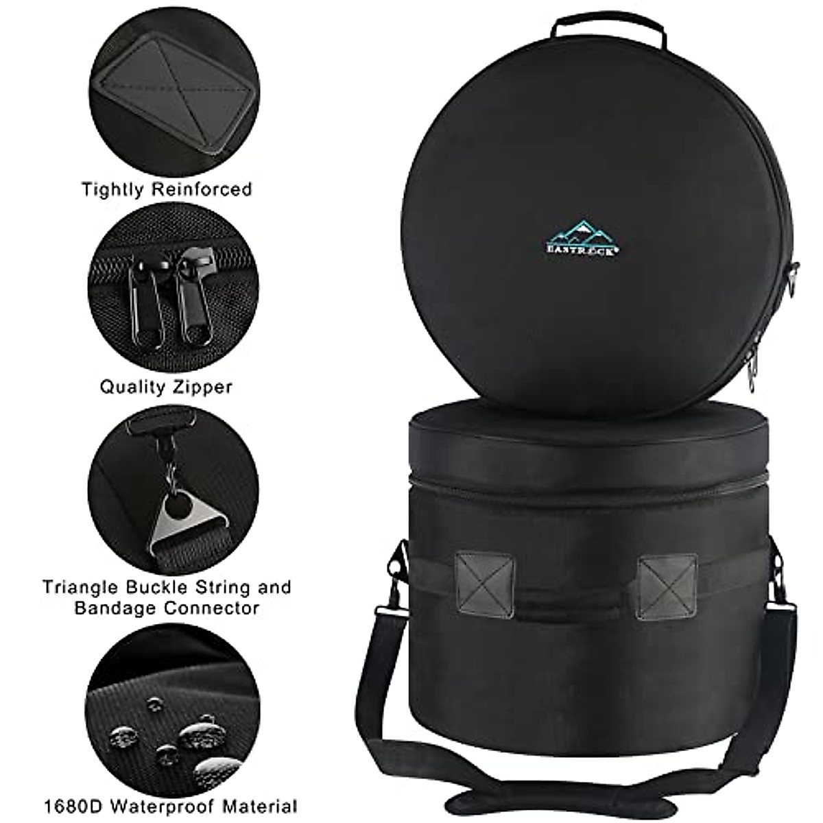 EASTROCK 5-Piece Drum Bag Set for 12" Tom, 10" Tom, 14" Snare, 16" Floor Tom, 22" Bass Drum, Drum Cases (5pc Fusion Set)