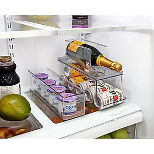 iDesign Plastic Food and Soda Can Lid for Refrigerator, Freezer, and Pantry for Organizing Tea, Pop, Beer, Water, BPA-Free, 13.75" x 5.75" x 5.75", Clear