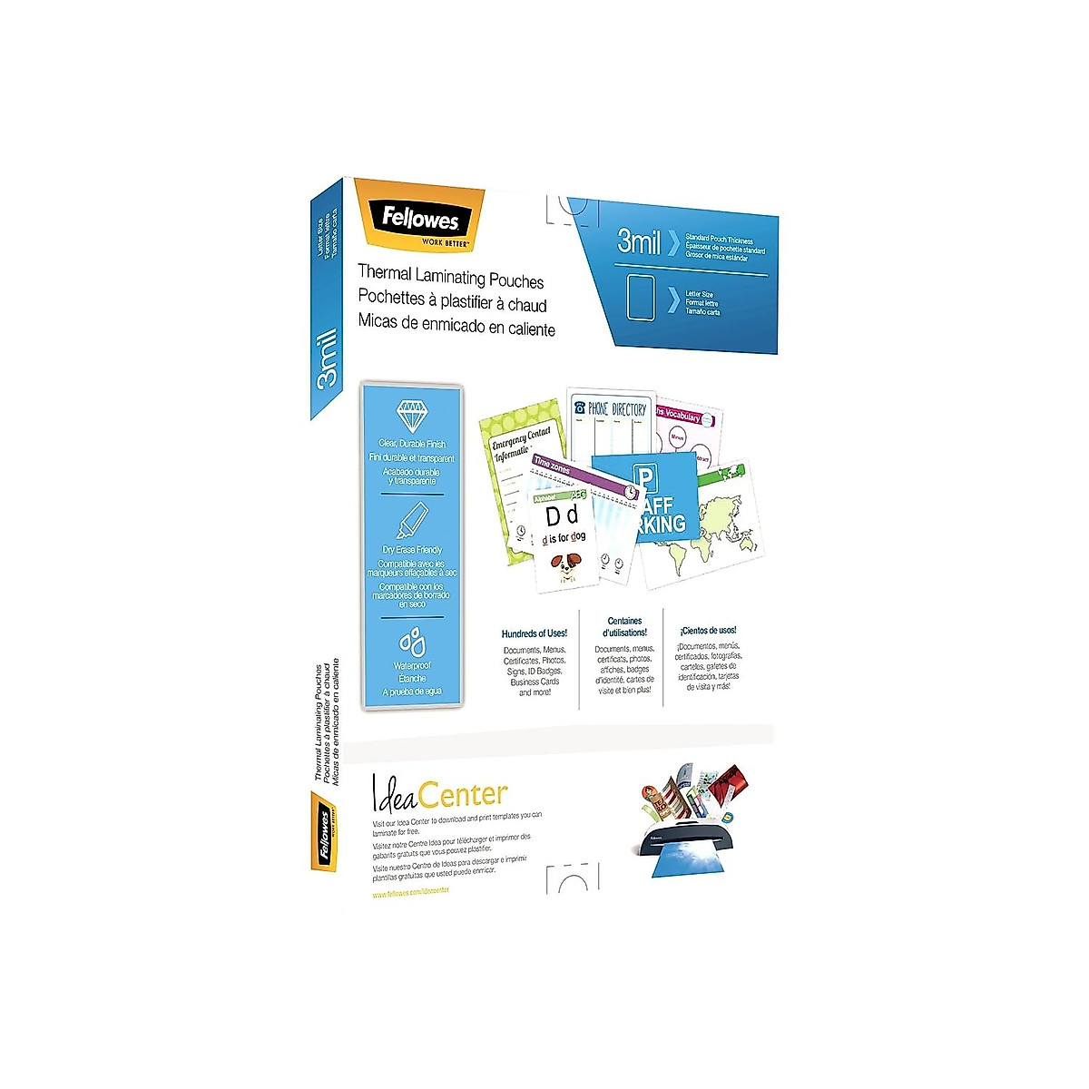 Fellowes Thermal Laminating Pouches/Sheets, Letter Size 9 x 11.5-Inches, 3 mil, 100 Pack (5743301)