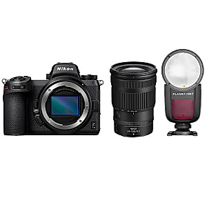 Nikon Z 7II Mirrorless Camera with NIKKOR Z 24-120mm f/4 S Lens, Bundle with Flashpoint TTL On-Camera Round Flash Speedlight