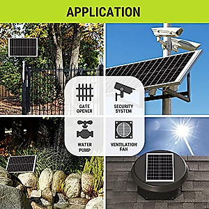 Newpowa 9BB 30W 12V Solar Panel High-Efficiency Monocrystalline 12V PV Module Designed for 12V Off Grid System, Charge Your 12V Battery of RV, Boat, Camper, Trailer, Gate Opener(30W New)