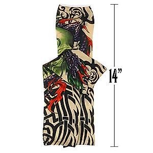 Skeleteen Fake Temporary Tattoos Sleeves - Arm Cover Tattoo Sleeve Gag Accessories for Men Women and Kids - 6 Pieces