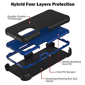 Leptech for Galaxy A32 5G Case with Soft TPU Screen Protector, [Holster Series] Full Body Heavy Duty Armor Protective Phone Cover with Kickstand Belt Clip Case for Samsung Galaxy A32 5G 6.5" (Black)