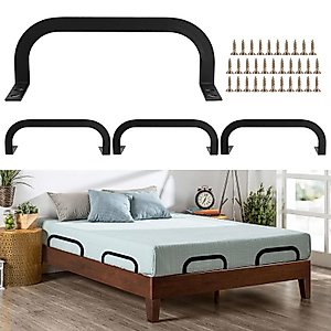 Lnrueg 4 PCS Mattress Slide Stoppers, 3.5'' Metal Mattress Retainer Bars, Non-Slip Mattress Gripper, Mattress Holder with Screws, Mattress Stabilizer for Adjustable Beds, Wooden Beds, RV Beds