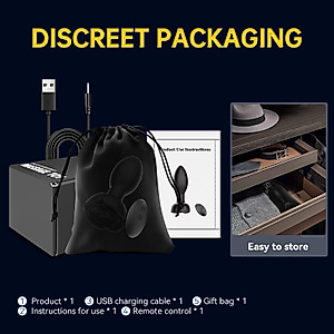 Anal Plug Vibrator with Remote Control Sex Toys for Men Women, Prostate Massager with 10 Rotation Vibration Modes, Adult Sex Toys Vibrating Butt Plug Anal Toys Vibrators Male Sex Toys Couple Pleasure