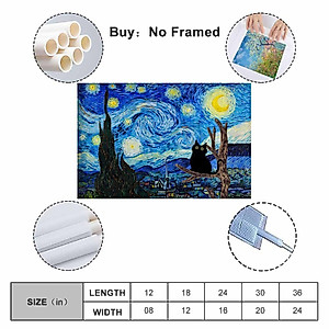 VBKYFNZ Cat Poster Decorative Painting Canvas Wall Art Living Room Posters Bedroom Painting 12x18inch(30x45cm) Unframe-Cat