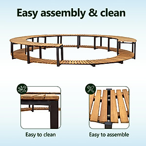 vidaXL Solid Acacia Wood Spa Surround 107.5"x20.9" - Elegant and Durable Outdoor Spa Enclosure with Powder Coated Aluminum Frame and Natural Oil Finish
