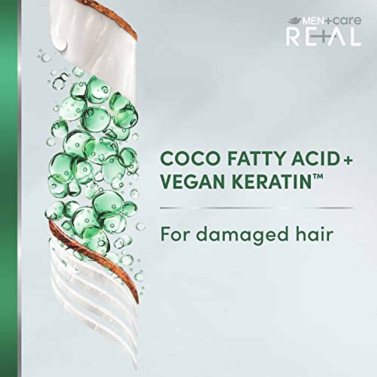 DOVE MEN + CARE Real Bio-Mimetic Care Conditioner For Damaged Hair Reconstruct Silicone-Free Conditioner With Coco Fatty Acid + Vegan Keratin 10oz