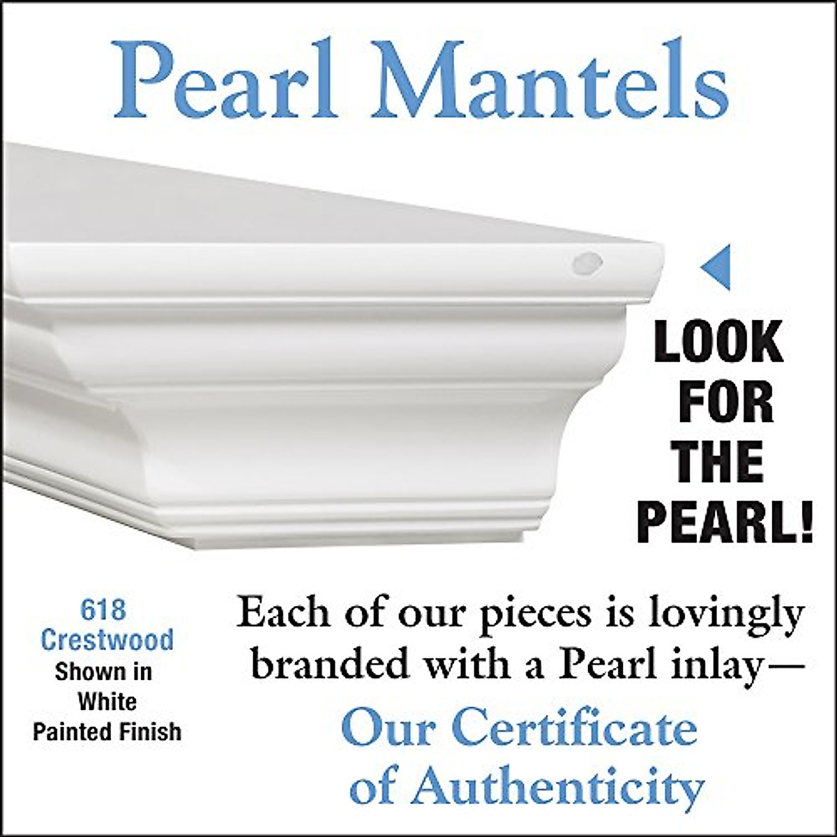 Pearl Mantels 618-60 Crestwood Mantel Shelf, 60-Inch, White