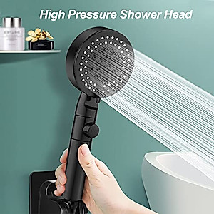 Shower Head 5 Spray Mode Handheld Shower Head with On Off Switch and 59in Hose, Anti-clogging nozzle,Showerheads & Handheld showers, High Pressure Shower Heads With Handheld Adjustable Filter