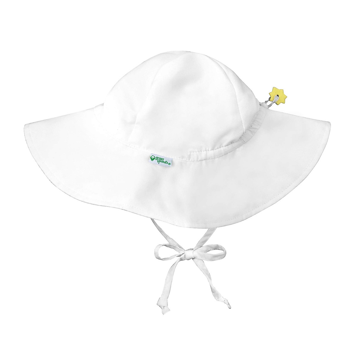 green sprouts Baby Toddler Brim Sun Protection Hat, White, 9/18mo